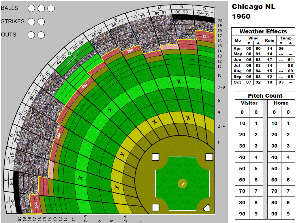 4th Street Baseball Board Game Color Ballparks – 4th Street Software